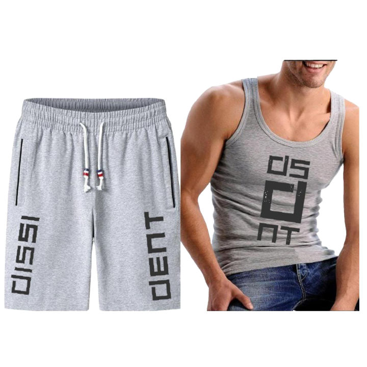 Summer Tracksuit Men Sets sando+Shorts Mens Jogging Suit Casual Quick ...