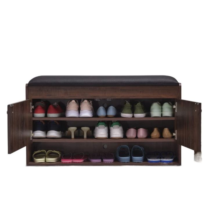 PAKWOOD 2 Door Horizontal Shoe Rack with Cushion Seat by eFurniturePk ...