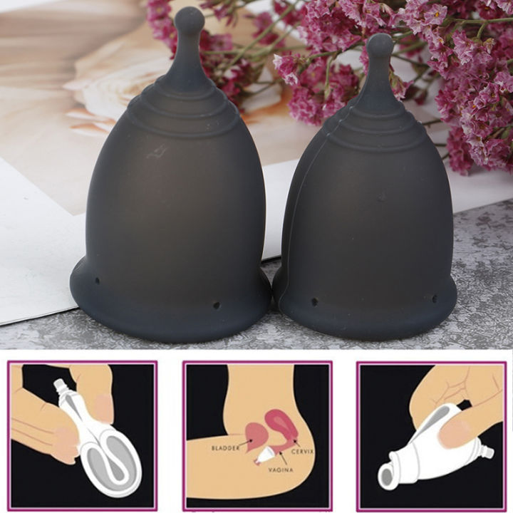 Menstrual Cup Medical Grade Soft Silicone Moon Lady Period Hygiene ...