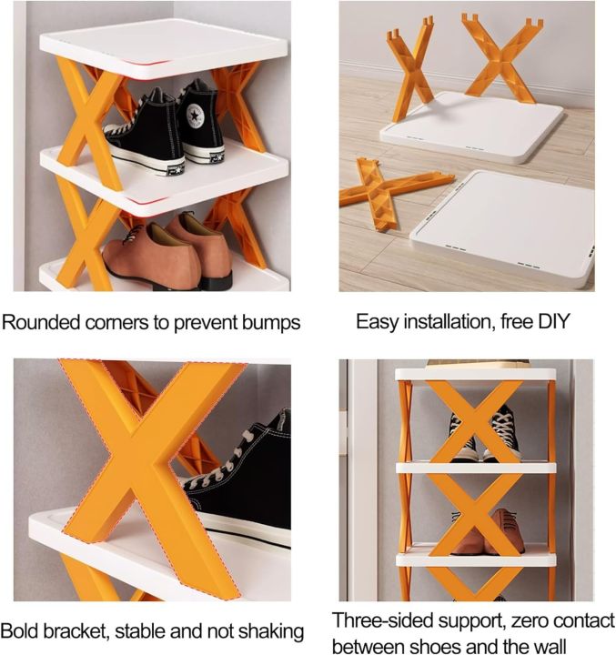 RN Vertical Shoe Tower, 2 Layers Shoe Rack, Small Shoe Stand, Space ...