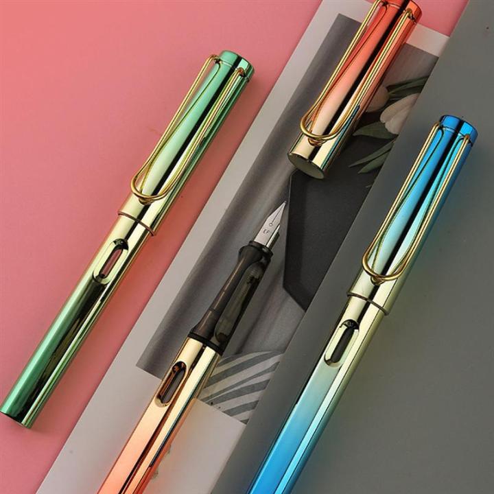 Piston-Filled Fountain Pen Fine Nib Metallic Gradient Colors ...