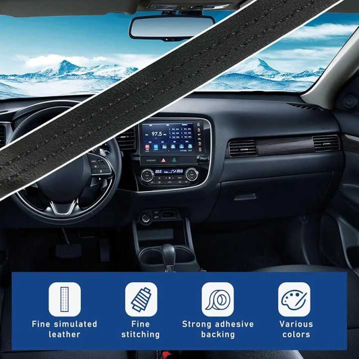Universal Red Leather Car Dashboard Decor Line Strip Sticker For All ...
