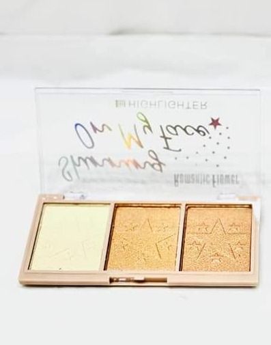 3-Color Highlighter Palette Illuminating Shimmer Glitter & Sheen Face ...
