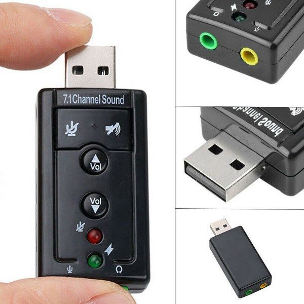 External USB 2.0 Virtual 7.1 Channel Audio Splitter Sound Card Adapter ...