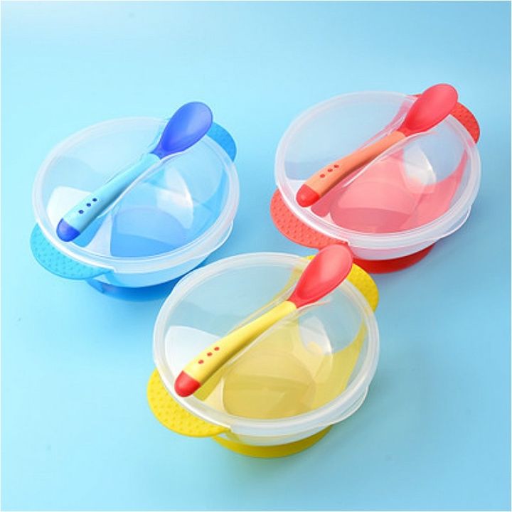 Baby Feeding Bowl Set with Spoon, Fork & Suction Cup – Safe, Non-Slip ...