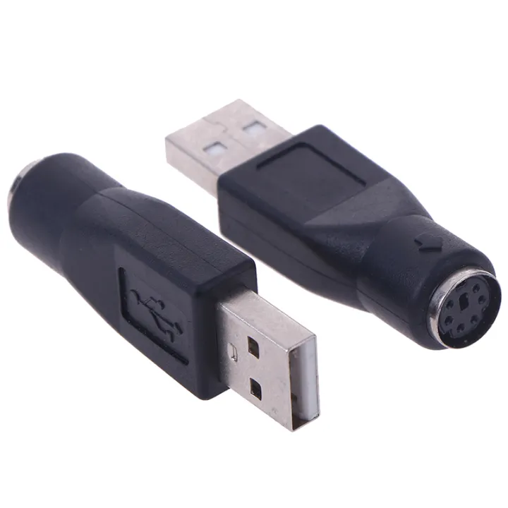 2Pcs PS/2 Male to USB Female Port Adapter Converter for PC Keyboard ...