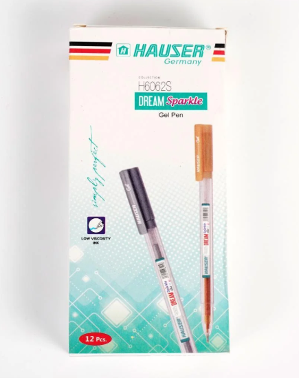 Hauser Dream Sparkle Gel Pen Golden | 2 Pcs | Golden Glitter Gel Pen ...