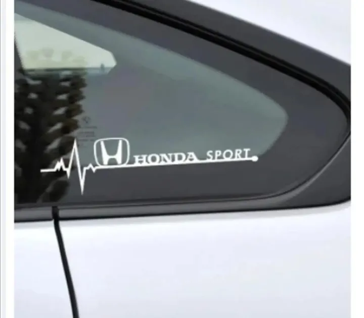 2pcs white honda heart beat stickers for cars side mirrors,car exterior ...