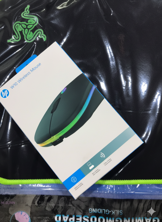 HP Rechargeable Wireless Mouse (W10) Ultra Slim Gaming Mouse RGB Dual ...
