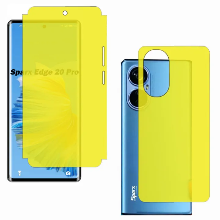 2 IN 1 Sparx Edge 20 Pro Front Jell Sheet Screen Protector + Back Jelly ...