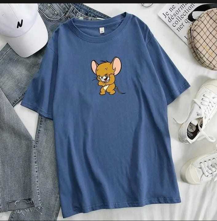 new Cartoon Tom And Jerry Tag Line laughing JERRY T Shirt stylish ...