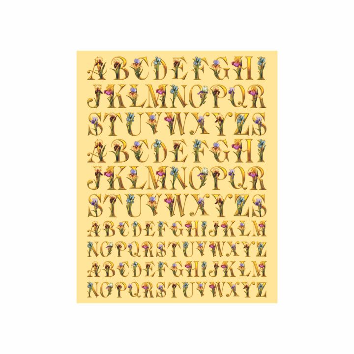 ALPHABET TRANSPARENT PRINTED STICKERS SHEETS FOR RESIN ART (SINGLE ...