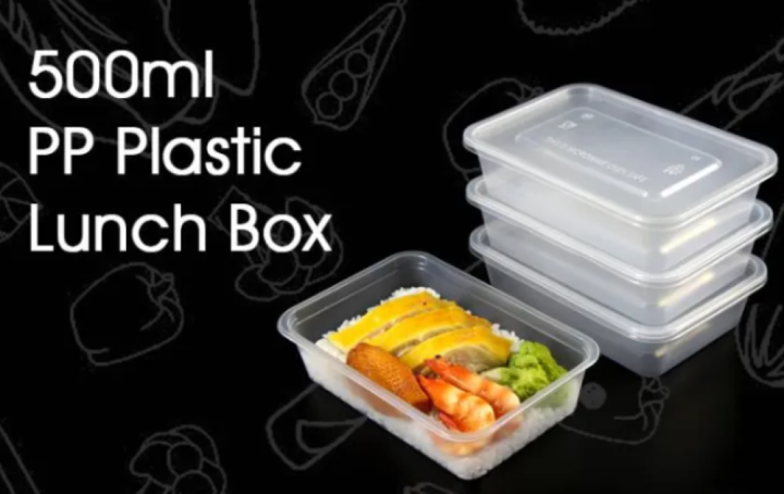 Pack of 10 Disposable Food Box 500 ml Plastic Storage Boxes Clear ...