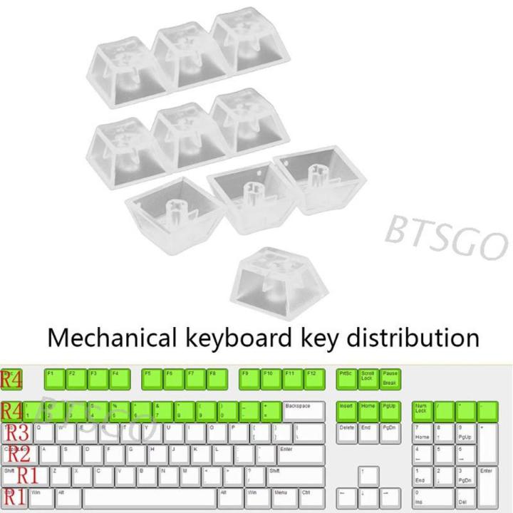 btsg* 10Pcs Transparent ABS Keycaps Mechanical keyboard Matte Backlit ...