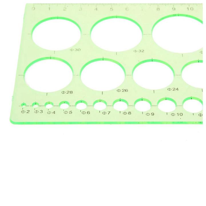 Green Plastic Students Rectangle Shape Drawing Circle Template Ruler ...