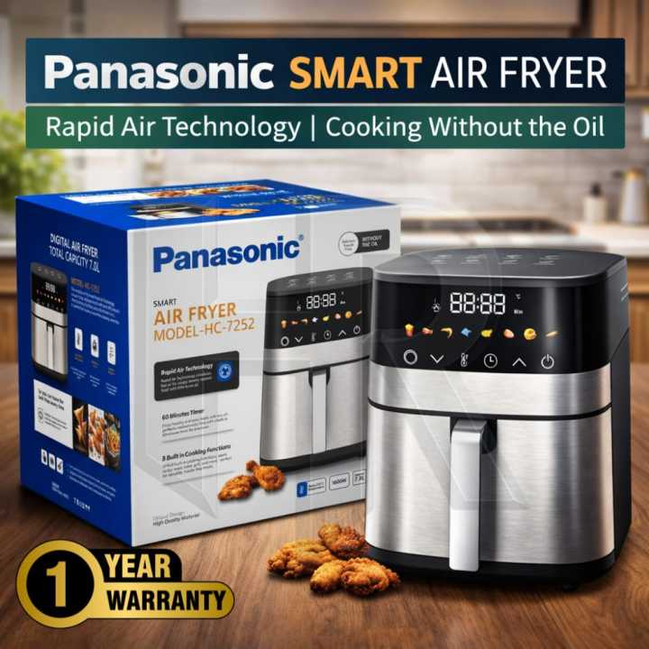 Air Fryer – Panasonic Smart Air Fryer HC-7252 – 7L Air Fryer – 1600W ...