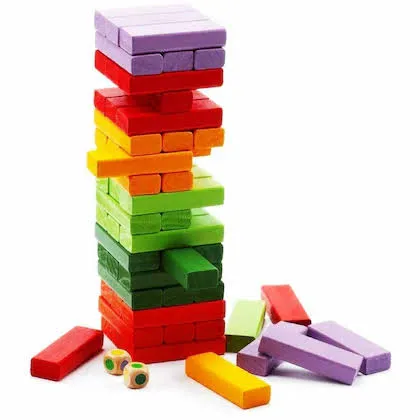 Jenga Blocks Timber Tower Tumbling Game for Kids and Adults, Jenga Game ...