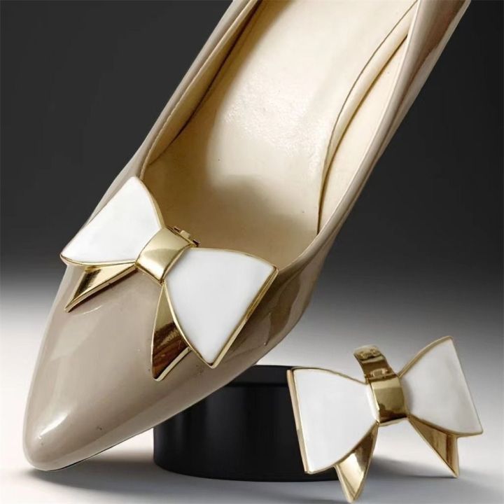 Shiny Metal Shoe Clips Bowknot Removable Bride Shoes Decoration Shoes ...