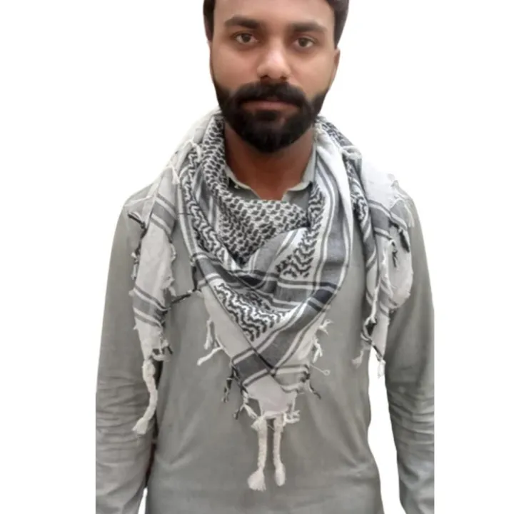 Arabic rumal by yasir arafat special style black & white combination ...