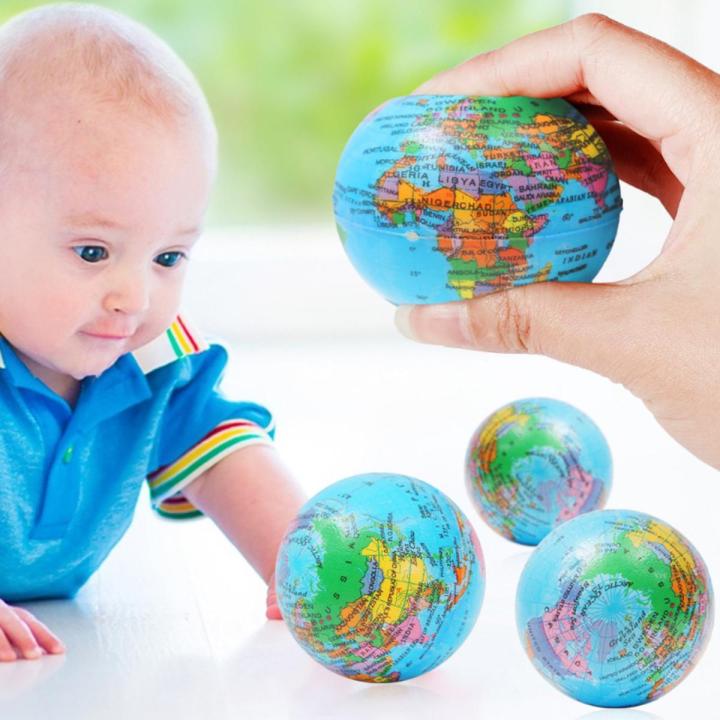 1PC Stress Relief World Map Foam Ball Squeeze Globe Toy Novelty Funny ...