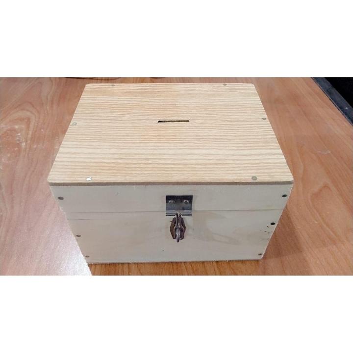 Handmade Extra Large Wooden Money Box (Glla) Multi-Purpose DIY Gift Box ...