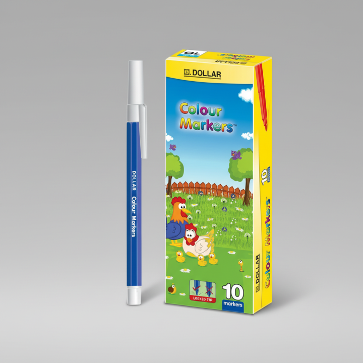 Dollar Color Marker 10's Regular Box, Blue, Black, Red color marker ...