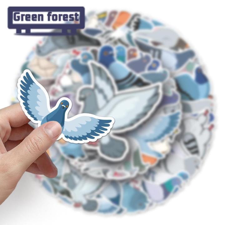 Green forest DIY Pigeon Sticker Exquisite Pattern Water Bottle Laptop ...