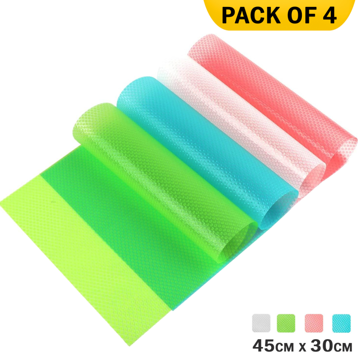 Fridge Mats, Refrigerator Liners Sheet, 4Pcs Non-Slip Fridge Mats ...