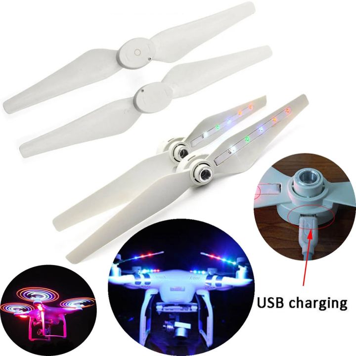2pcs Luminous LED Light Flash Propellers Prop for DJI Phantom 3 ...