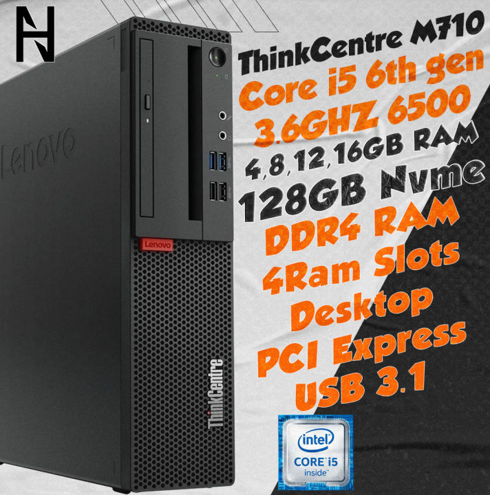 Core i5 6th Generation 6500 3.6Ghz + DDR4 8GB Ram + 128GB SSD Lenovo Thinkcentre M710s Desktop ...