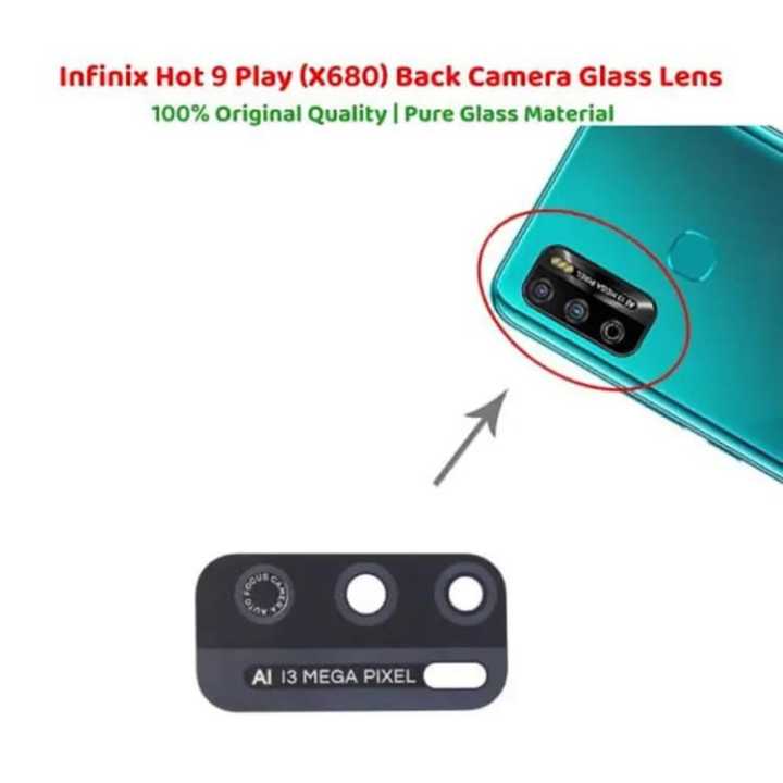 Infinix Hot 9 Play Camera Glass Replacement Rear Back Camera Lens For ...