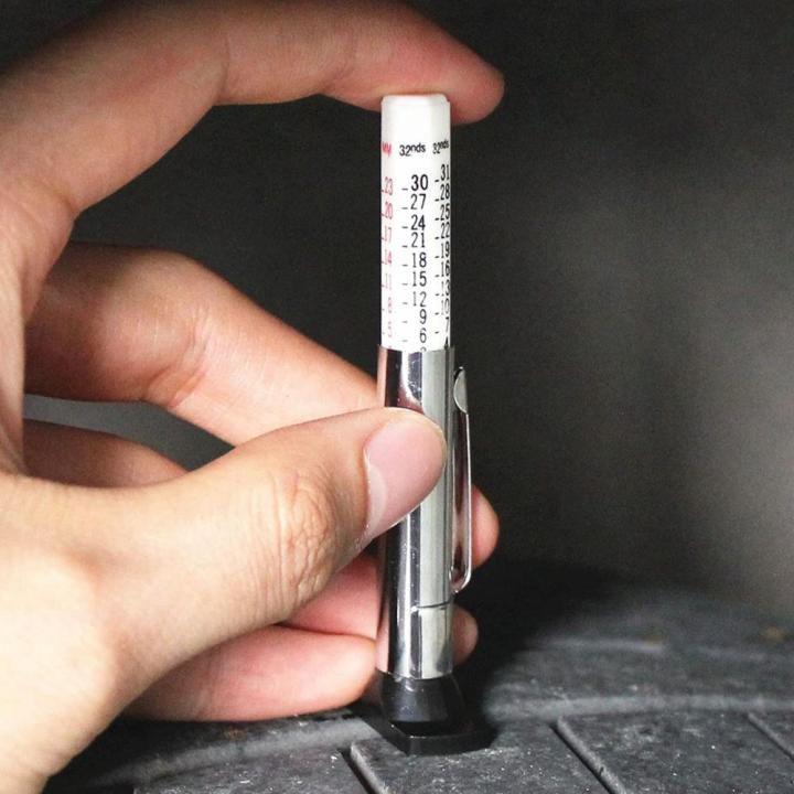 Car Color Coded Mark Accurate Two-Sided Tyre Tread Measuring Pen Tire ...