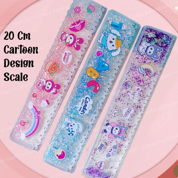Creative Kawaii Sanrio Kuromi Cinnamon Roll Quick Sand Scale Ruler for ...