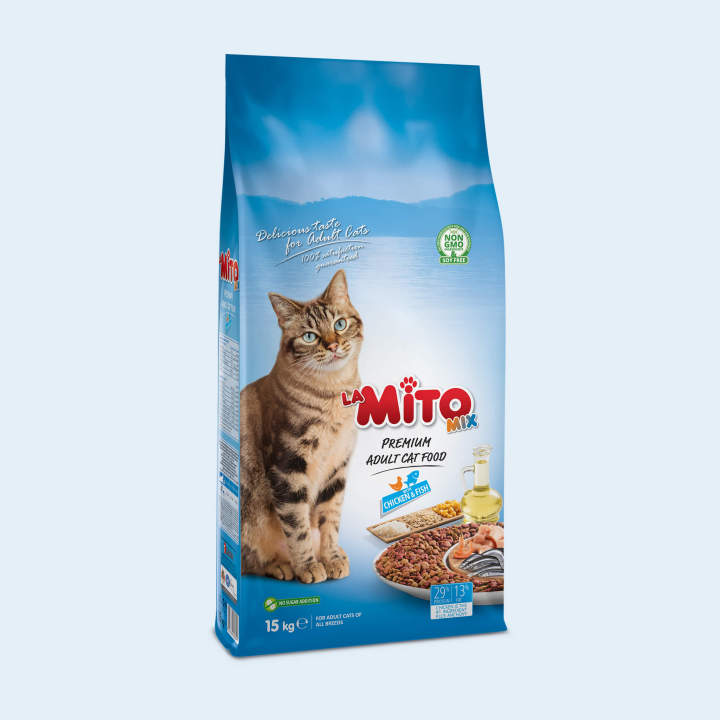 Mito Adult Cat Mix Chicken and Fish 15 Kg Bag | Daraz.pk
