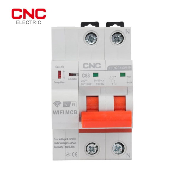 CNC YCB9ZF-100A 2 Pole WiFi Smart Circuit Breaker – Remote Control ...