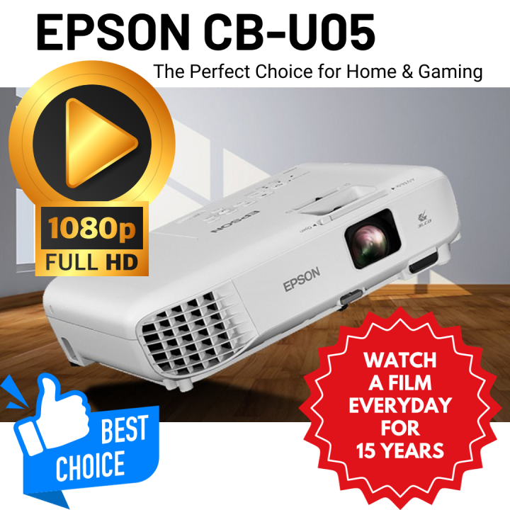 Epson CB-U05 3LCD 4K Full HD 300 Inch Display Gaming & Home Cinema ...