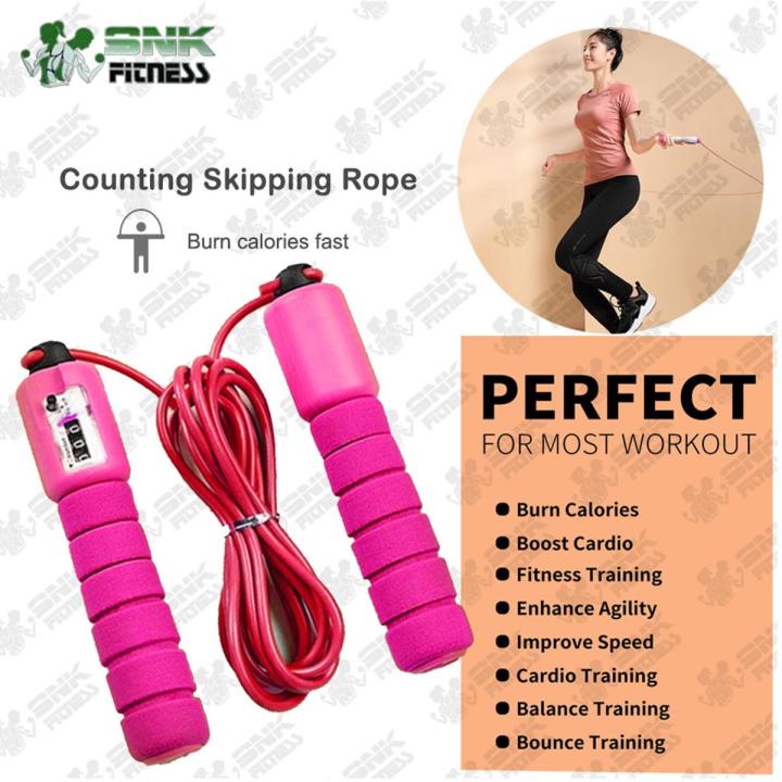Adjustable Jump Ropes with Counter Sports Fitness Slim Speed Counting ...