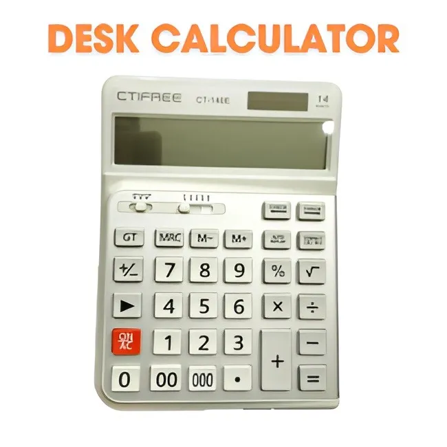 CT-140E Large Size Calculator: 14-Digit Display with Solar Dual Power ...
