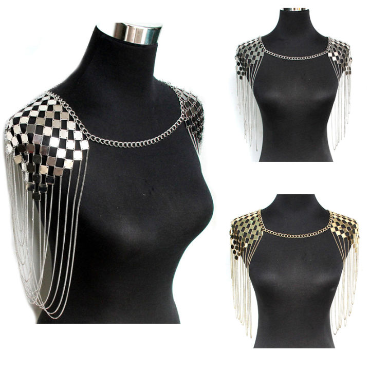 EB Bohemian Punk Harness Necklace Pendant Collar Shoulder Body Chain ...