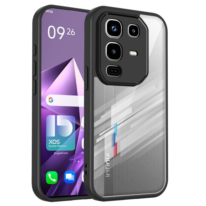 For Infinix Note 50X 5G Phone Case，Frosted fine hole Black PC+TPU Shell ...