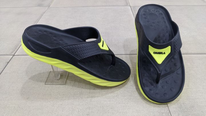 Men's Comfortable Black Slippers Chappal with PVC Sole | Available In 3 ...