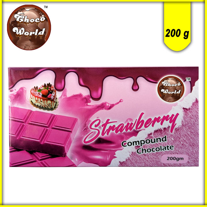 Strawberry Compound Chocolate 200 Gram Slab | Chocoworld.com.pk | Daraz.pk
