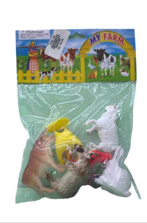 Set of mini farm animal figures, crafted from plastic to resemble ...