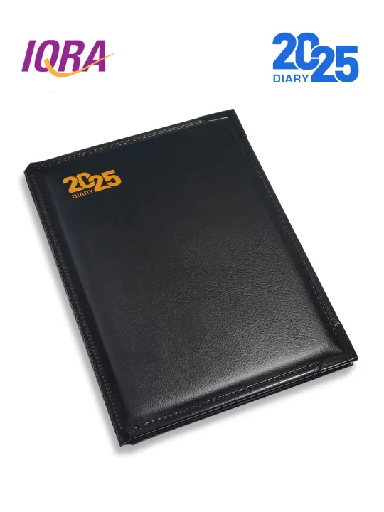 IQRA Medium Size Double Cover Double Date Black Color Diary 2025 | Daraz.pk