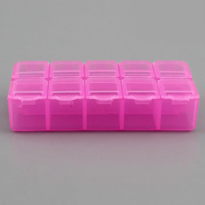 Packaging Tool Transparent Bead Organizer Plastic Rectangle 10 Grid ...