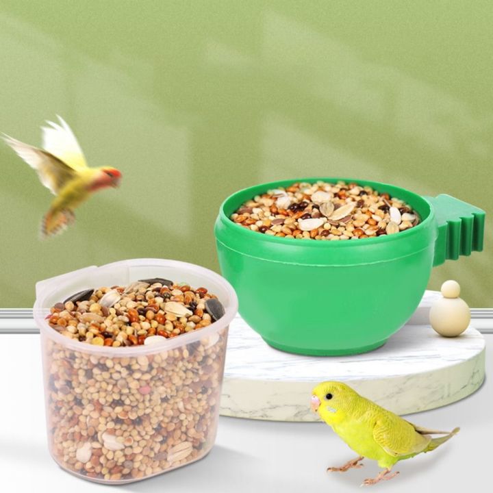 Bird Food Bowl Transparent Bird Feeding Cup Hanging Bird Drinker Parrot ...
