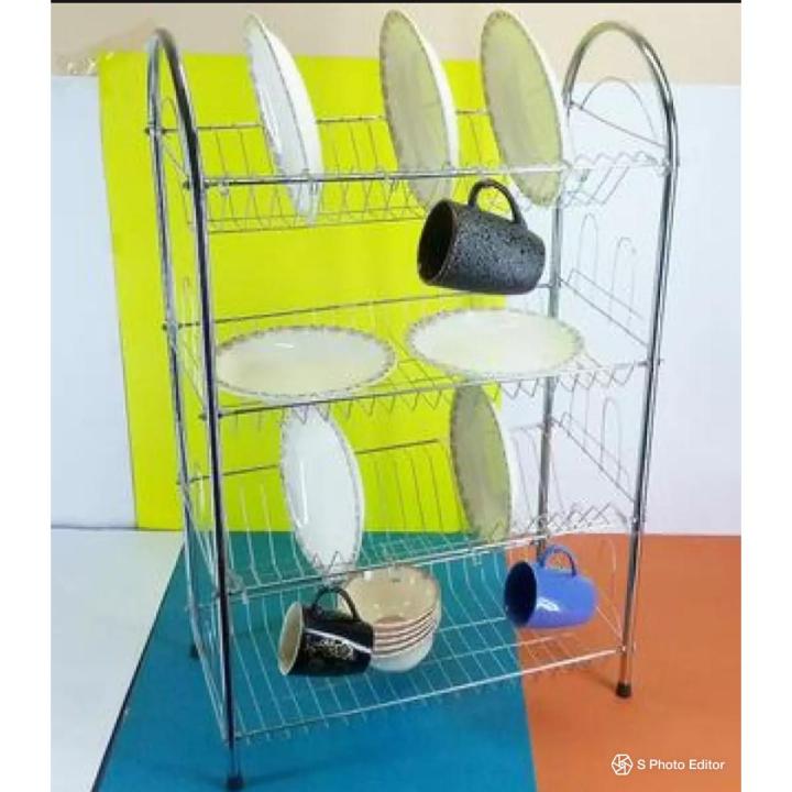 Cromed steel crockery stand/ dish rack 4 racks | Daraz.pk