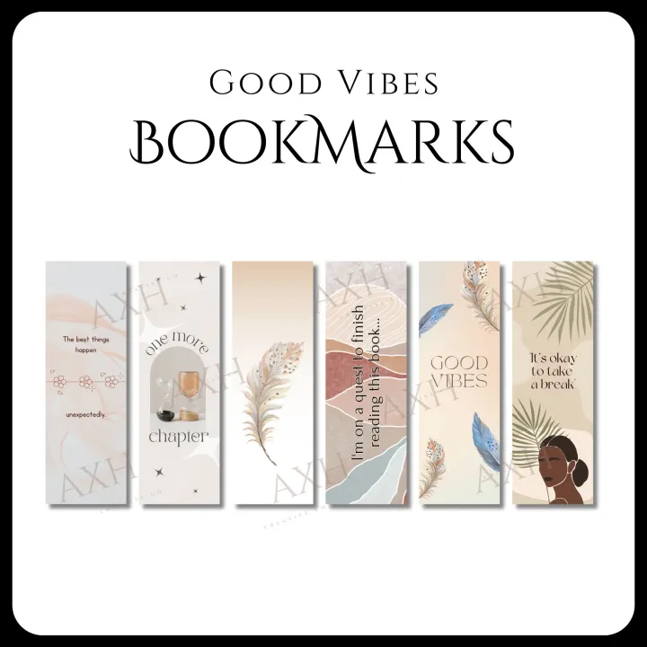 Good Vibes Bookmarks | Set of 6 | Aesthetic bookmarks | Book Aesthetics ...