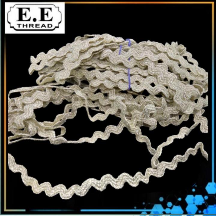 E.E THREAD - Pack of 12 Pcs - Embroidery Light Golden Kingri Zari ...