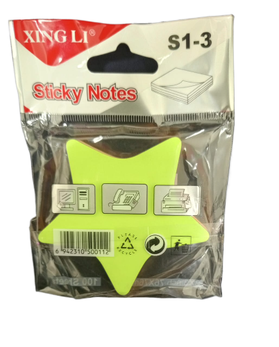 Xing LI Multi-Color Star Shaped Sticky Notes 100 Sheets 3*3inch 76*76mm ...